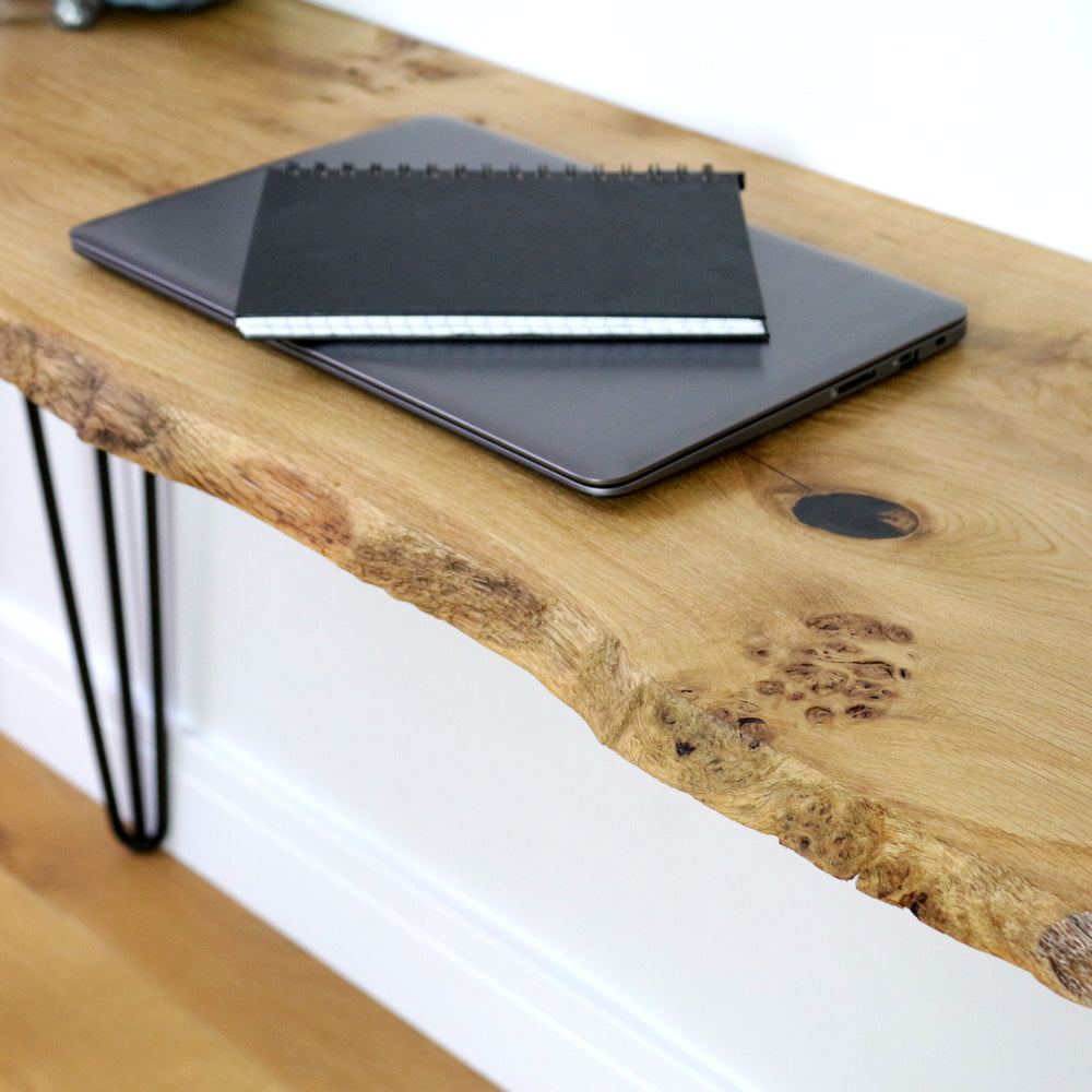 Pippy Oak Live Edge Desk - Console Table - Serenity Roots Furniture