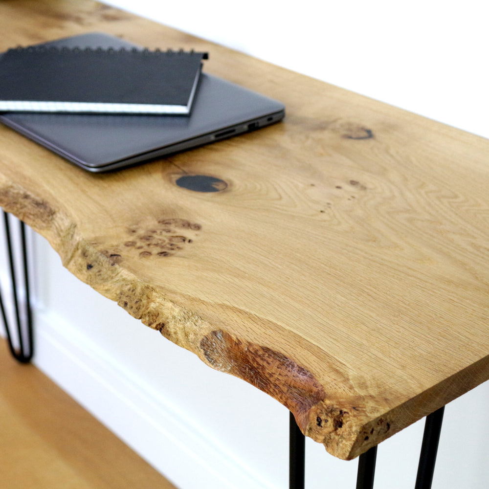Pippy Oak Live Edge Desk - Console Table - Serenity Roots Furniture