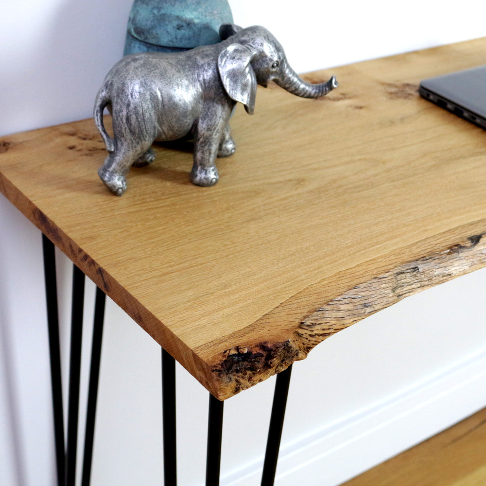 Pippy Oak Live Edge Desk - Console Table - Serenity Roots Furniture